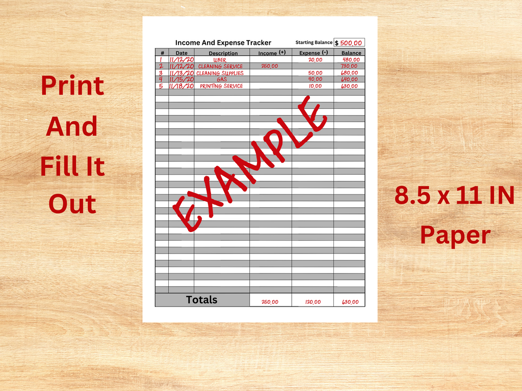 Printable and Fillable Income Expense Log Sheet – DSVarietyhub