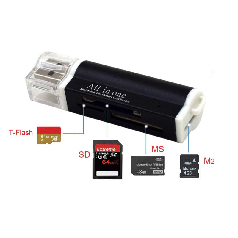 4 In 1 Portable USB 2.0 Card Reader – DSVarietyhub